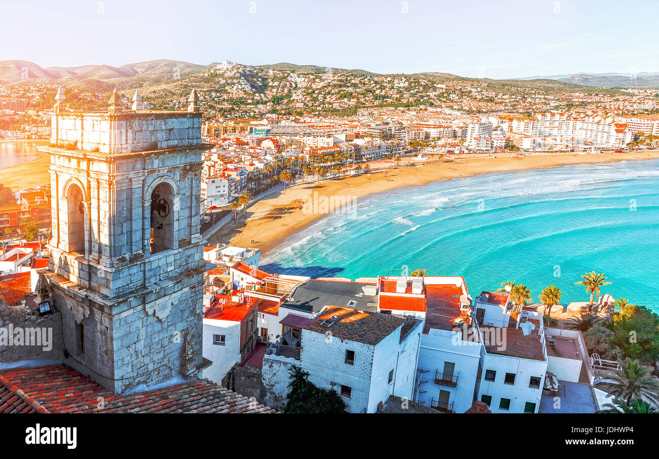 Spain. Valencia, Peniscola. View of the sea from a height of Pope Luna ...