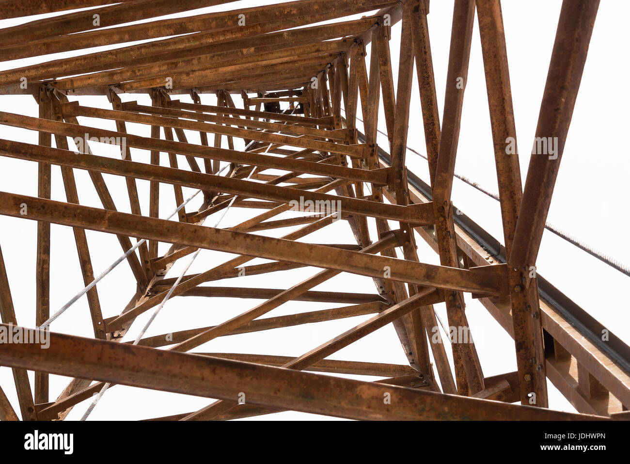 Steel frame of piling machine isolated on white background Stock Photo ...