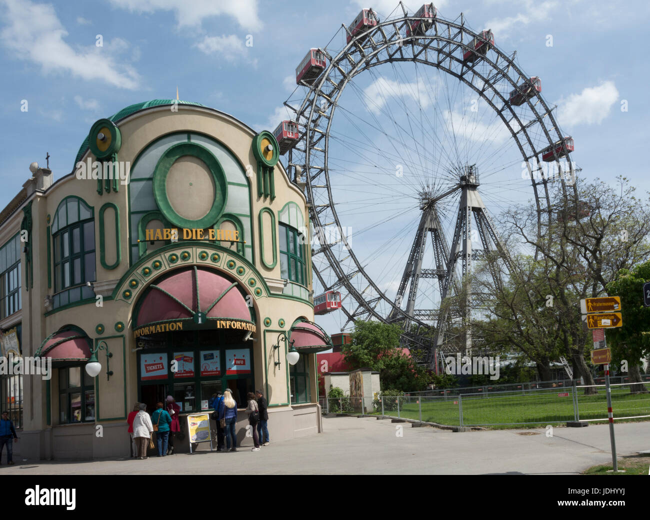 Gondolas of the ferris wheel in the vienna prater hi-res stock ...