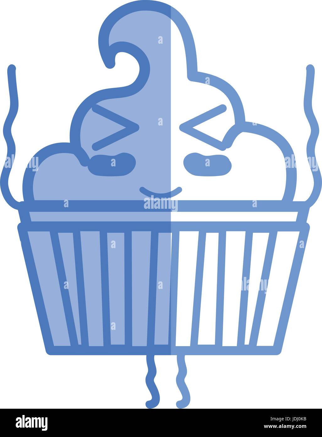 silhouette kawaii cute funny muffin dessert Stock Vector Image & Art ...