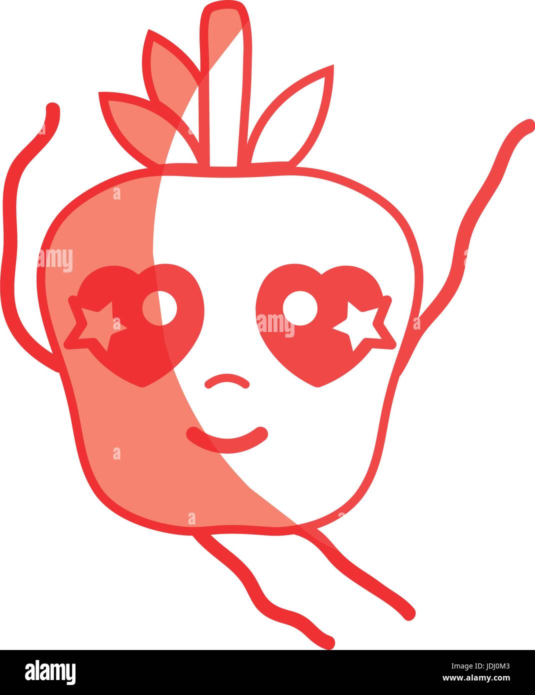 silhouette kawaii cute tender apple fruit Stock Vector Image & Art - Alamy