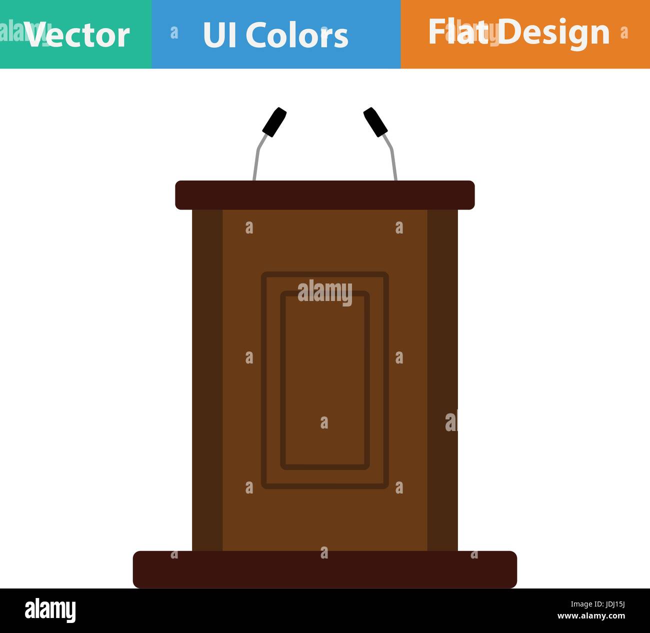 Witness stand icon. Flat color design. Vector illustration Stock Vector ...