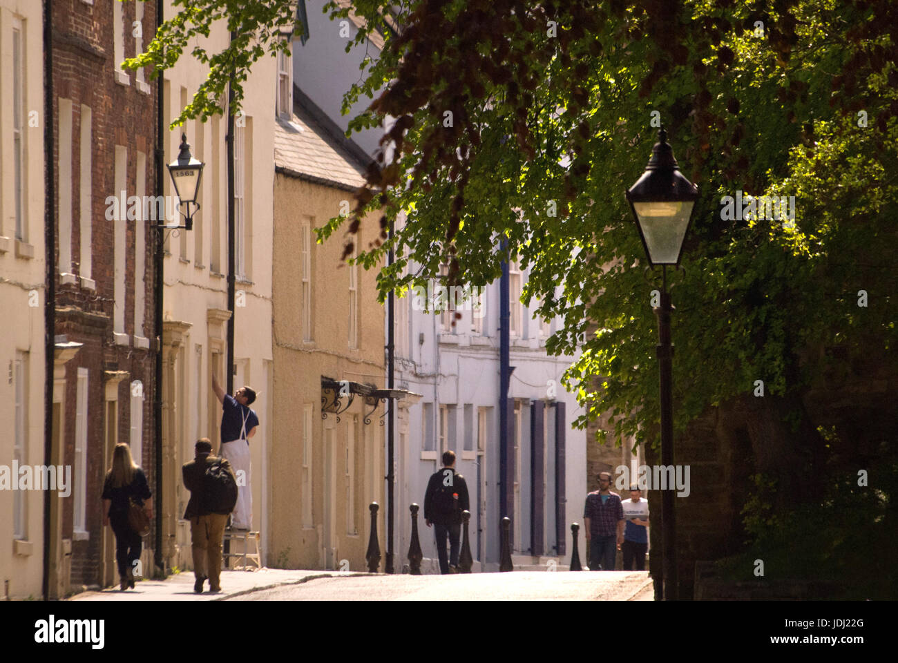 Students on North Bailey, Durham Stock Photo - Alamy