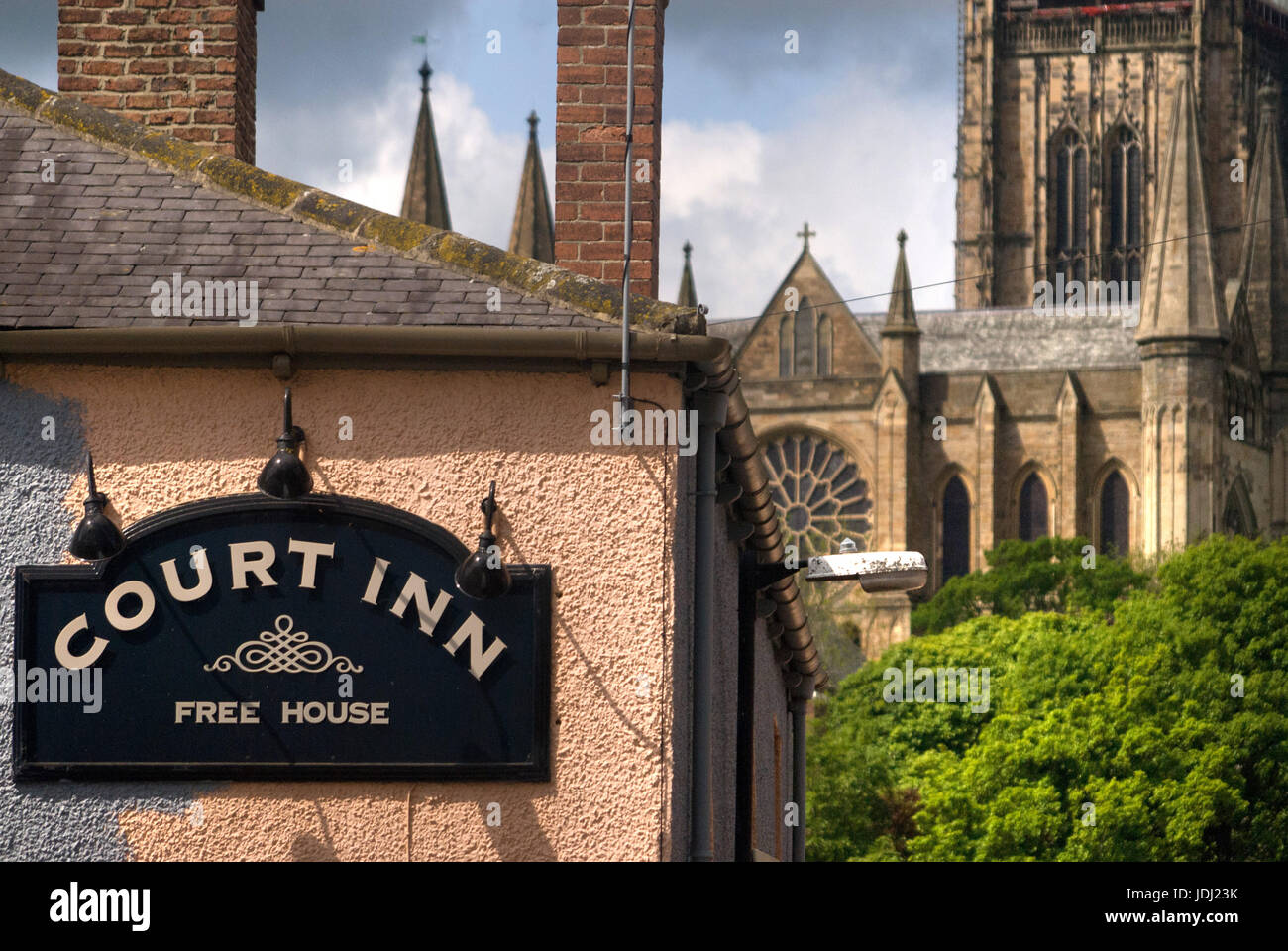The Court Inn and Durham Cathedral Stock Photo - Alamy