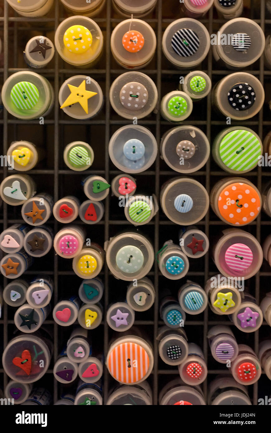 Tubes of Buttons Stock Photo - Alamy