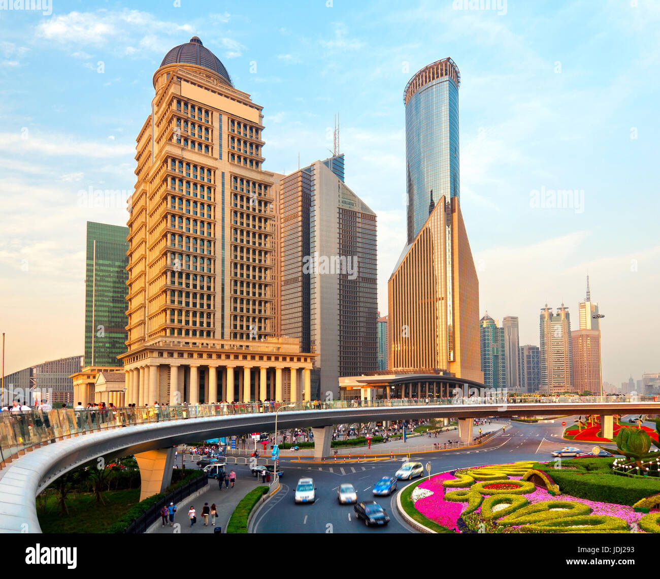 the street scene of the lujiazui downtown in shanghai,China Stock Photo ...