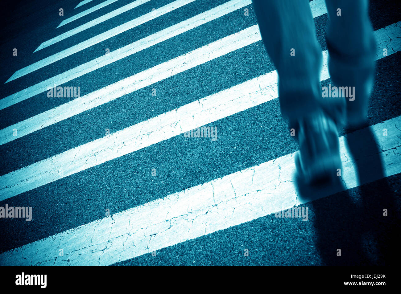 Busy big city street people on zebra crossing Stock Photo - Alamy