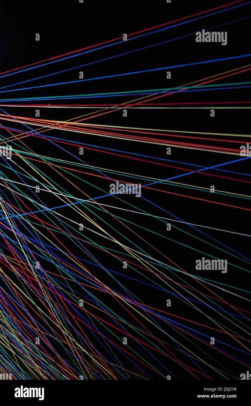 Colorful thread lines decoration from a summer festival. Abstract ...