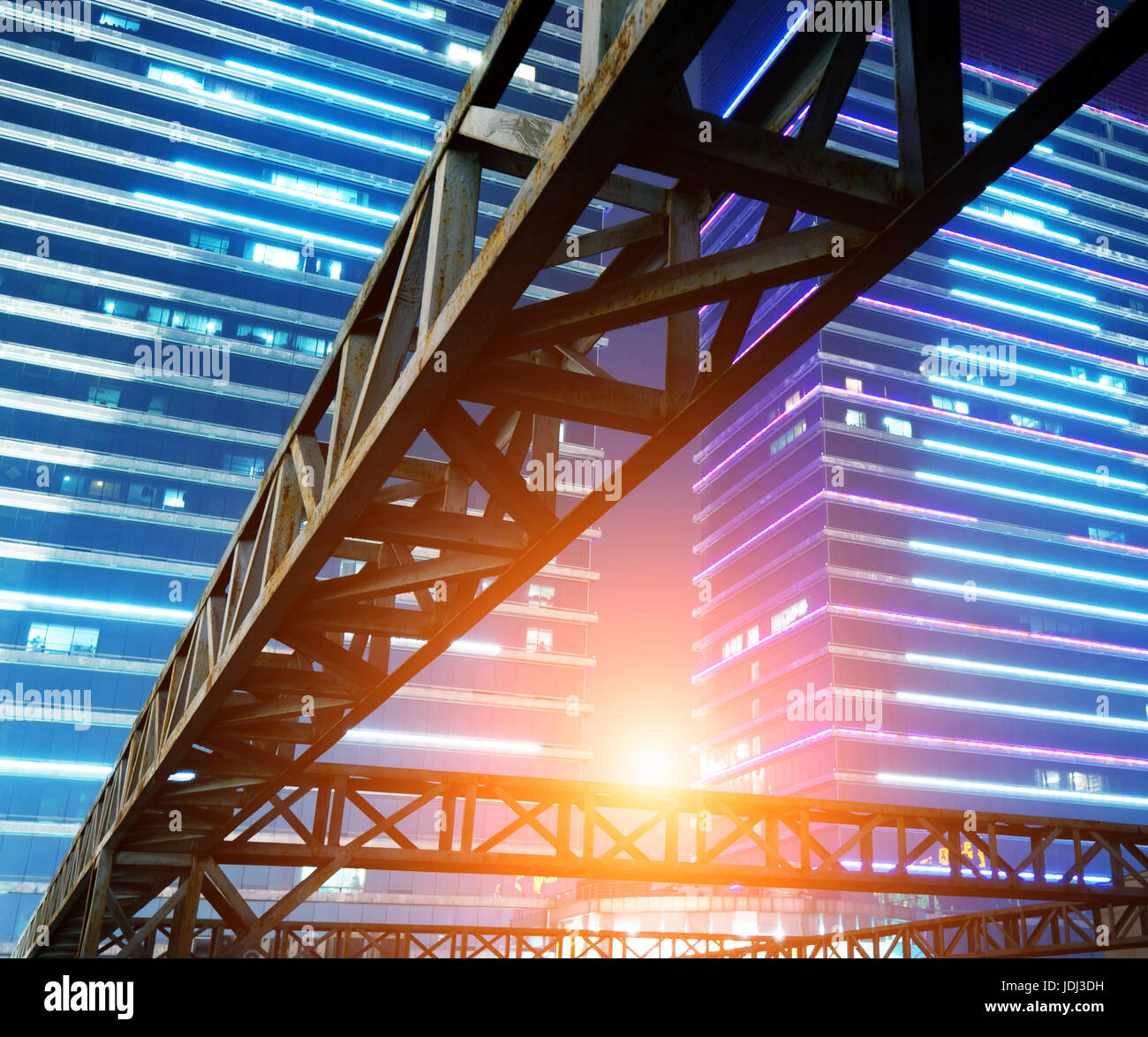 Modern city night view hi-res stock photography and images - Alamy