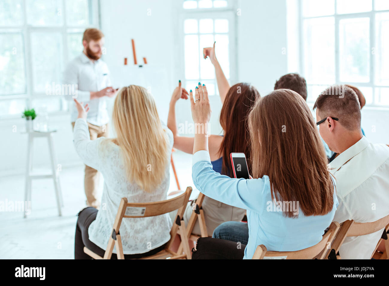 Speaker at Business Meeting in the conference hall. Business and ...