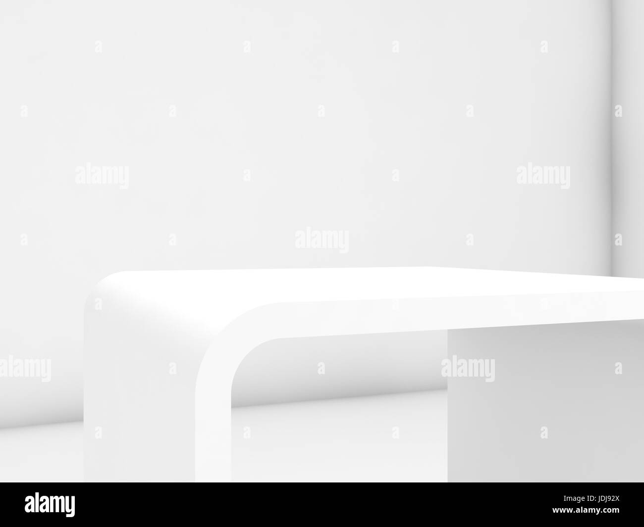 Empty white exhibition stand in blank interior, 3d illustration Stock ...