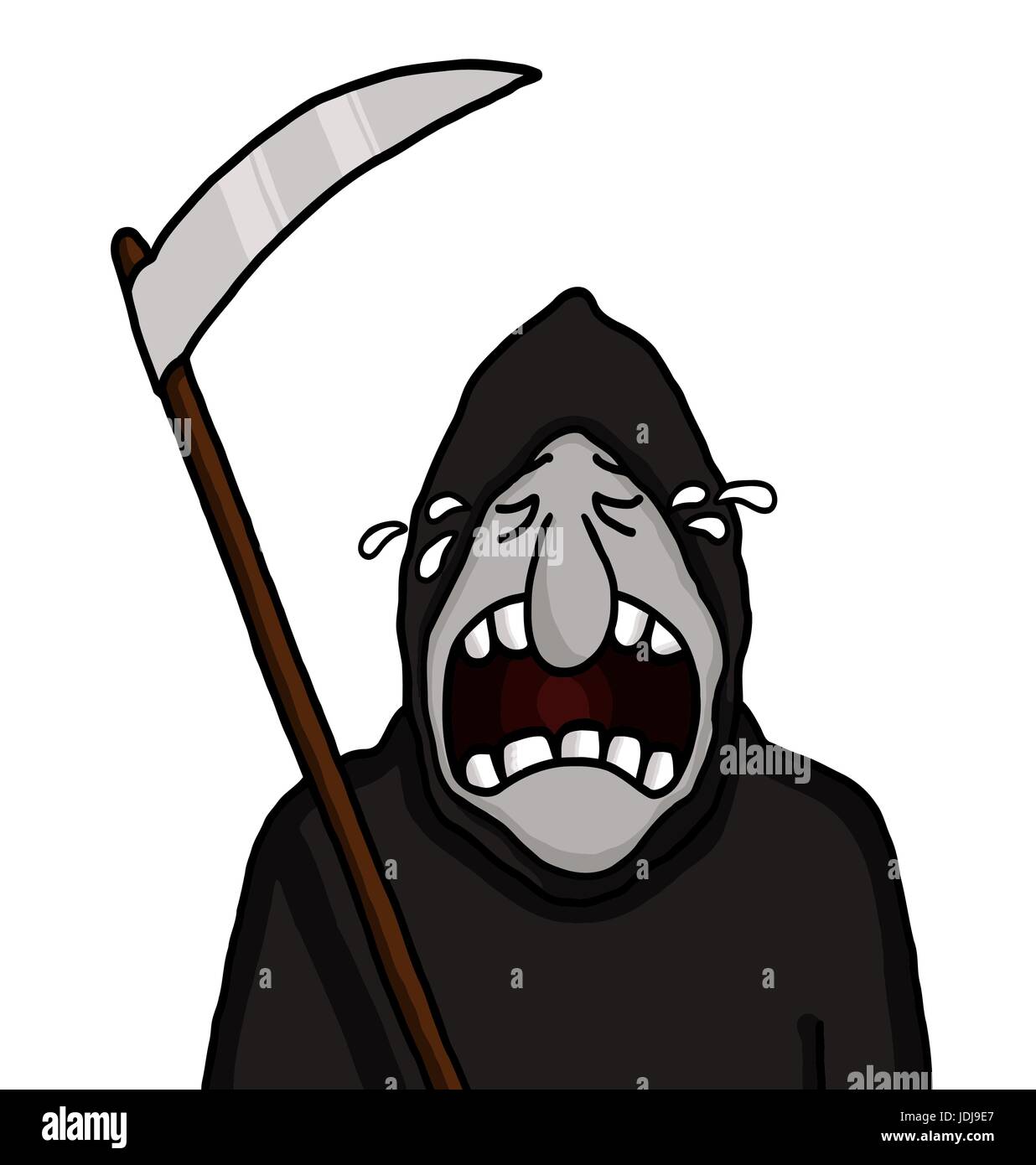Grim reaper holding a blade and crying Stock Vector Image & Art - Alamy