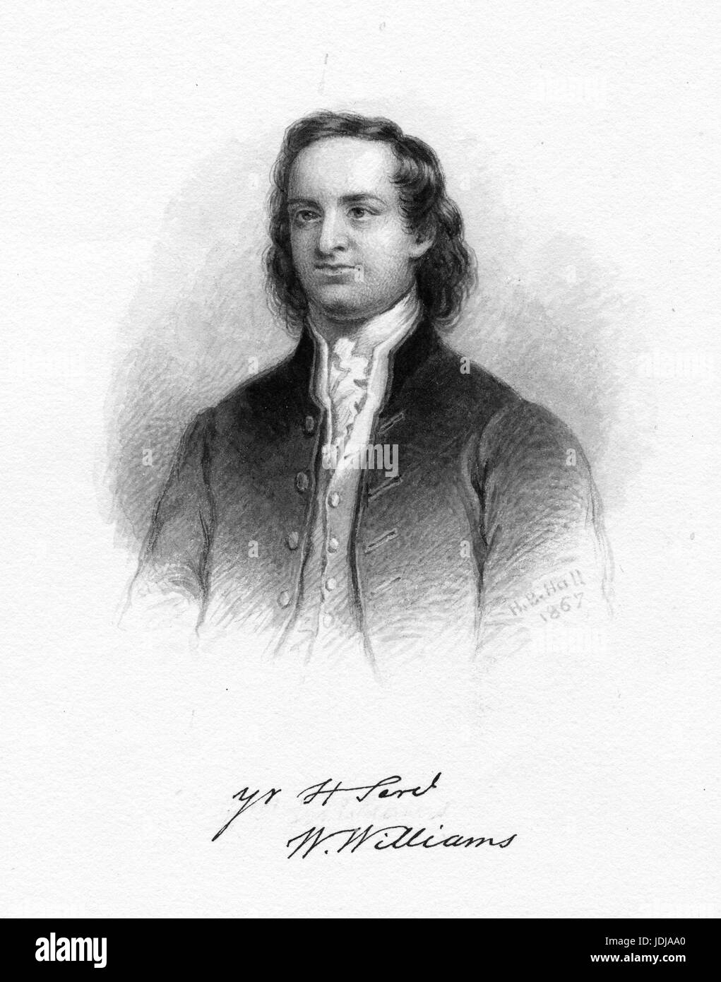 Engraved portrait of William Williams, merchant and soldier who served ...