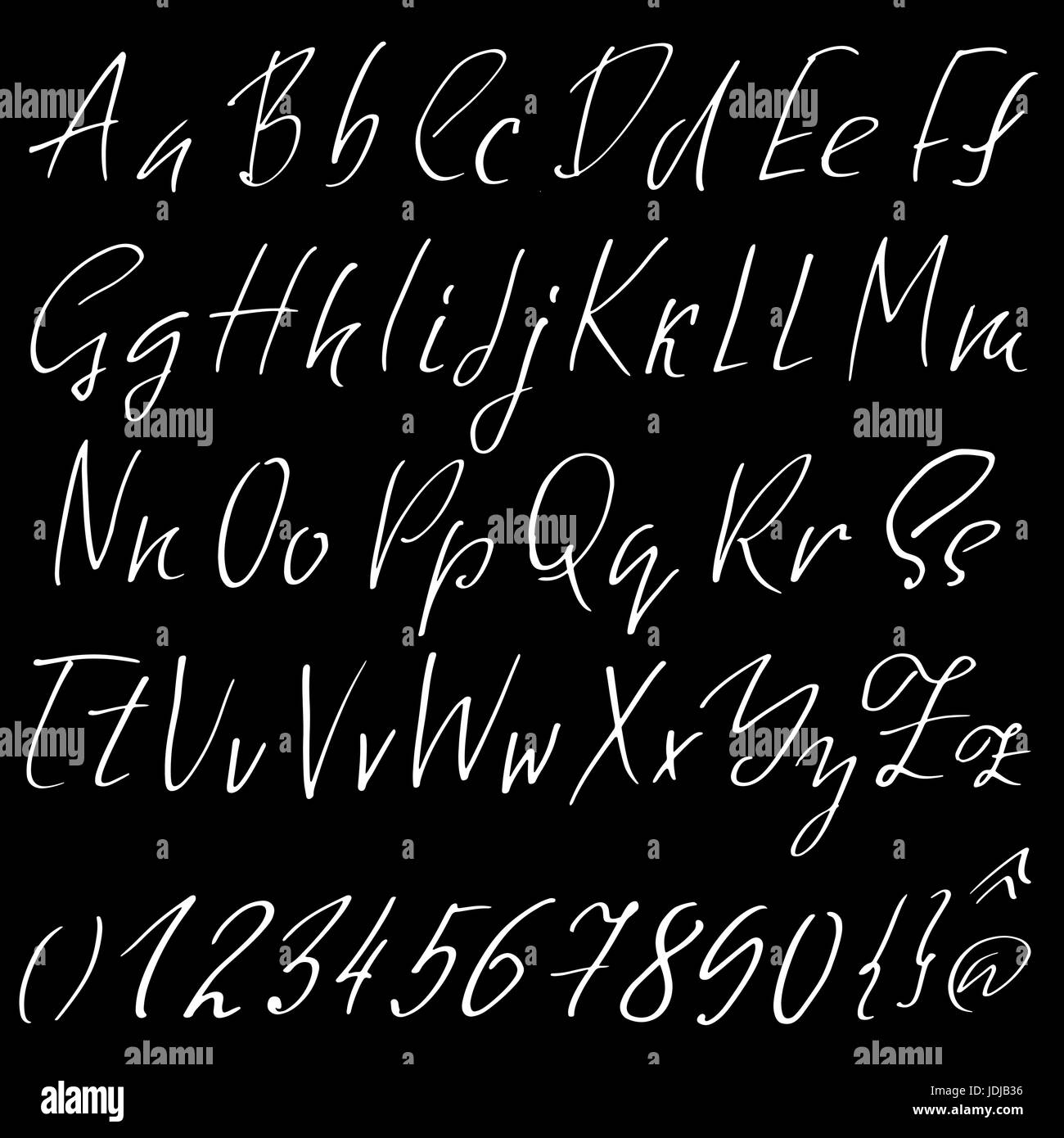 Hand drawn elegant calligraphy font. Modern brush lettering. Grunge ...