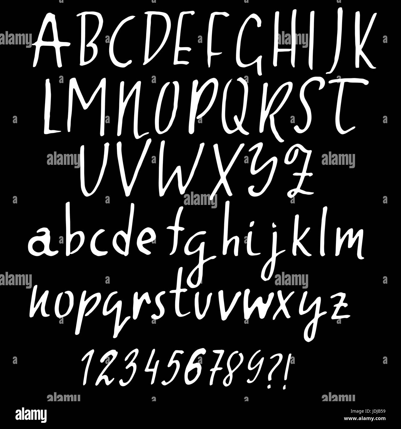 Hand drawn dry brush font. Modern brush lettering. Grunge style ...
