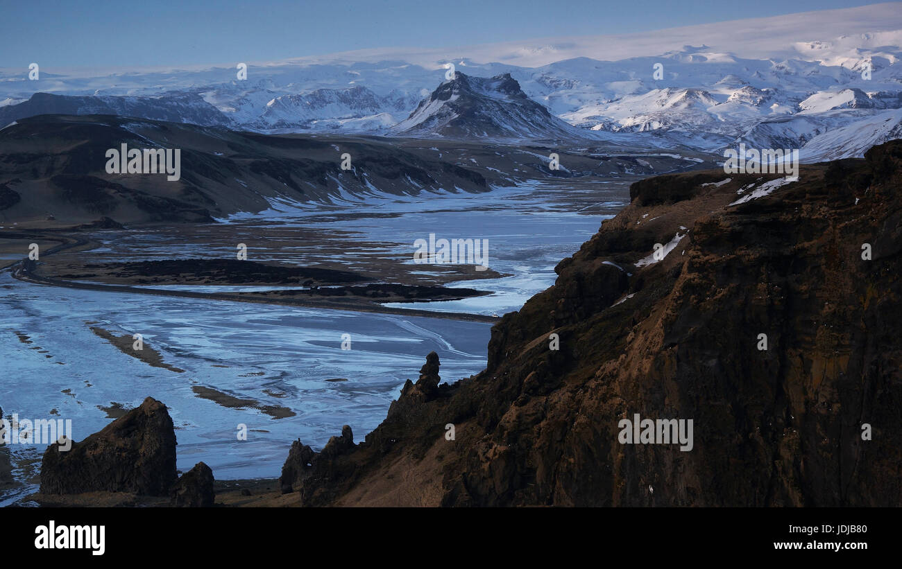 Europe, Iceland, cape Dyrholaey, look in the country, Fading, Europa ...