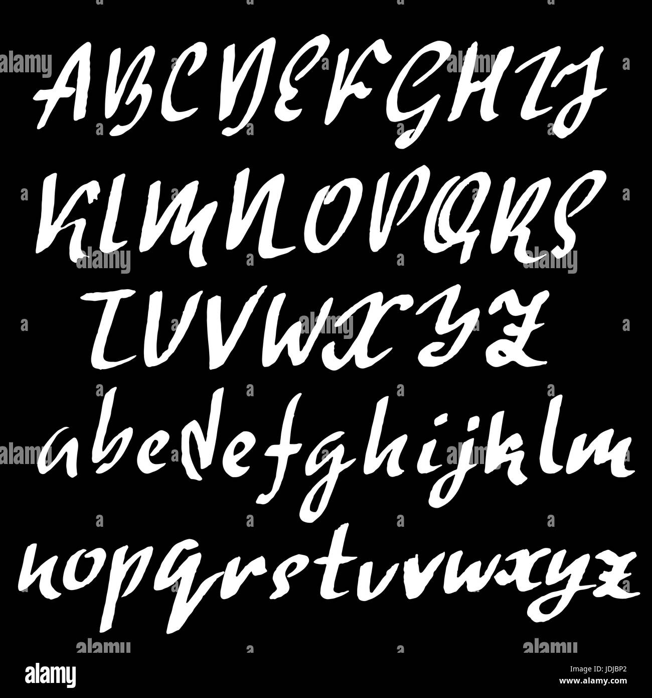 Hand drawn dry brush font. Modern brush lettering. Grunge style ...