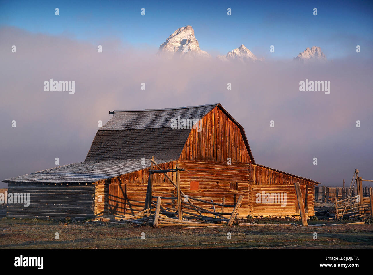 The USA - Wyoming, Grand Teton, Mormon Row, ranch, USA - Wyoming, Ranch ...
