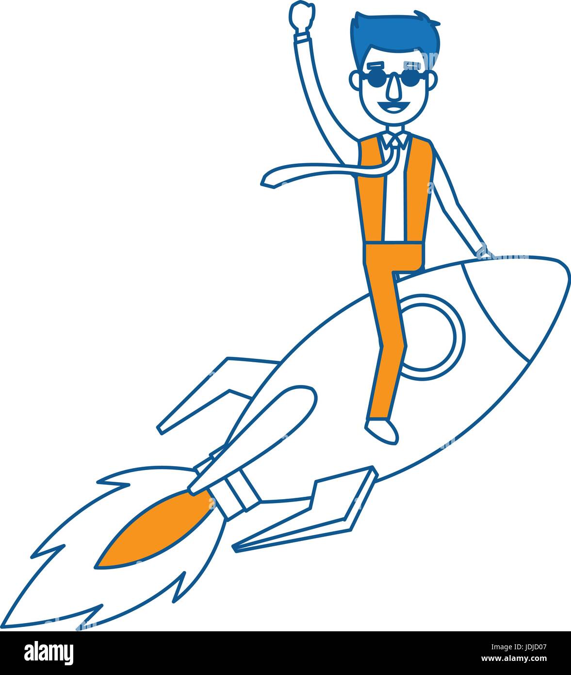 business man rocket ride is the vehicle flying high Stock Vector Image ...