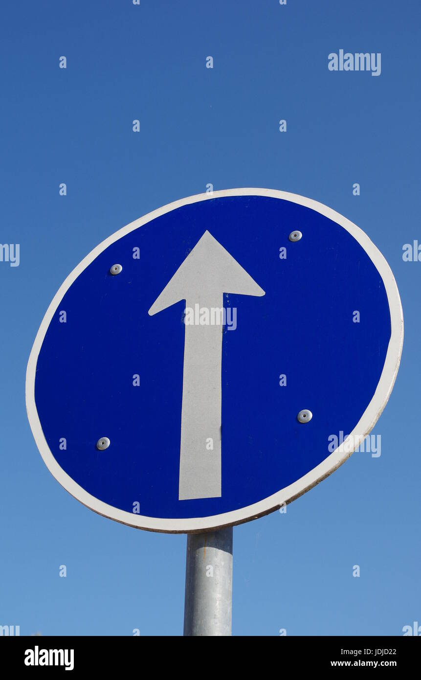Forward traffic sign arrow. European traffic signs Stock Photo - Alamy