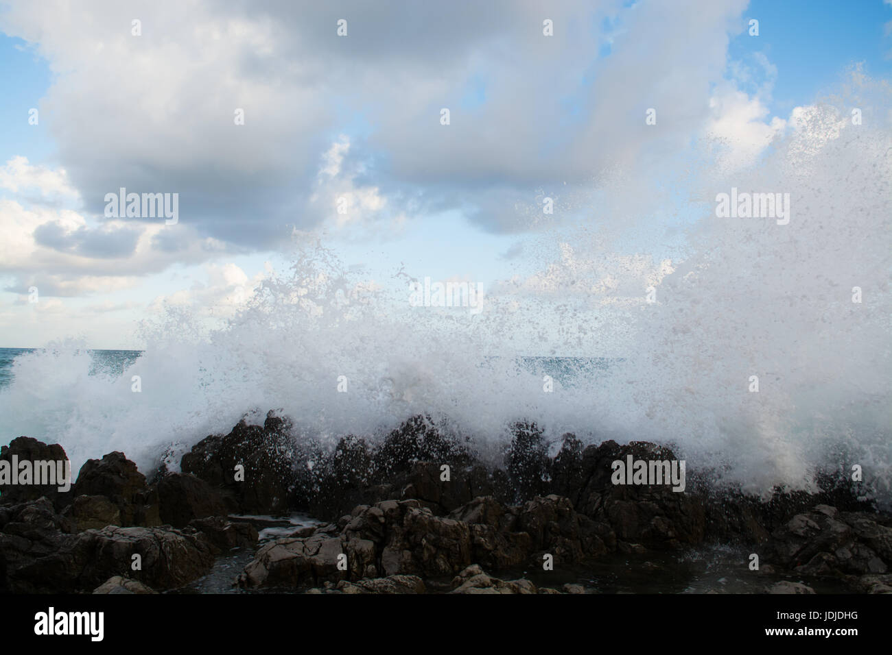 View of the sea storm and cloudly sky, weather condition Stock Photo ...