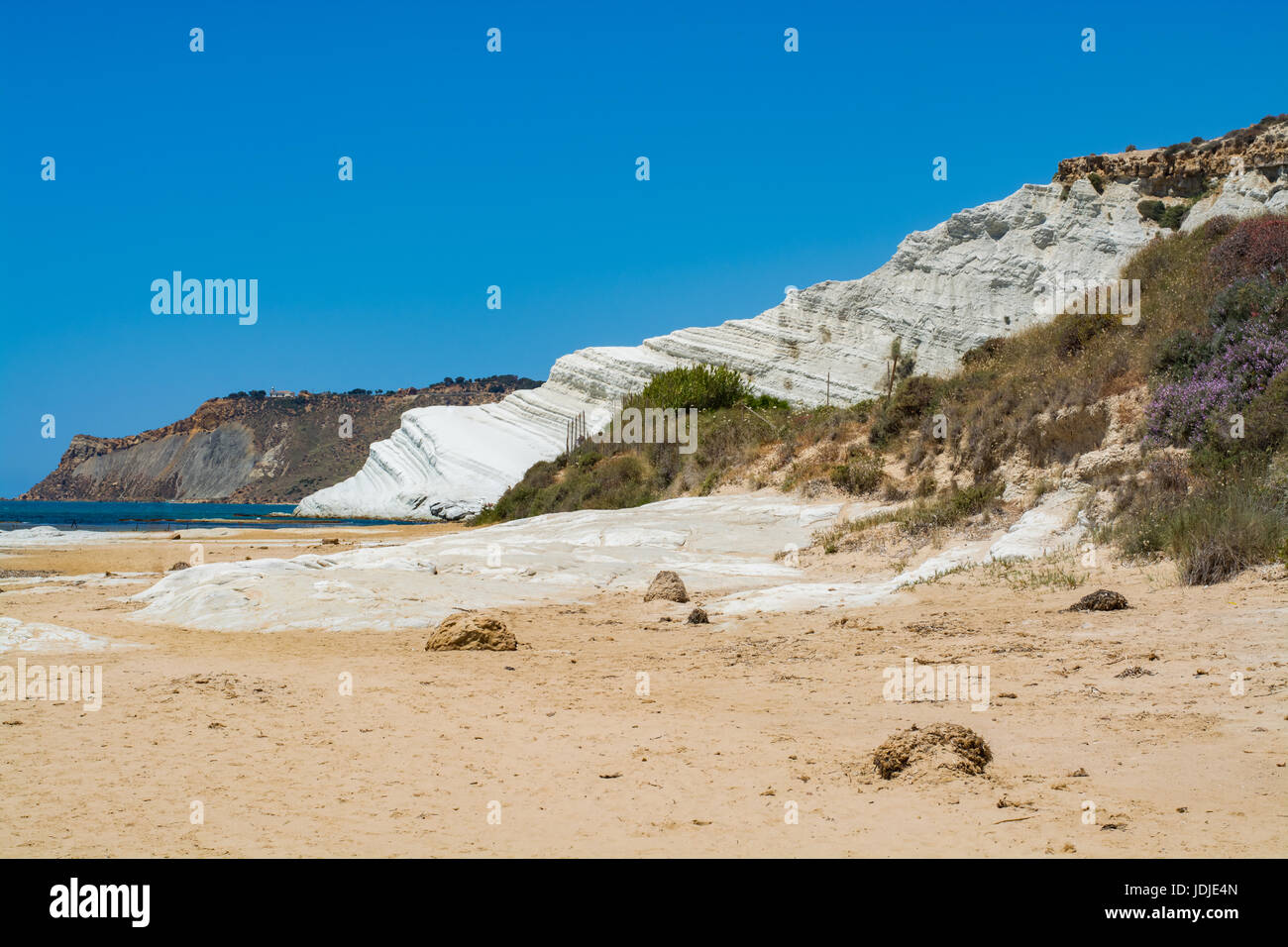 The white cliff called "Scala dei Turchi" in Sicily, near Agrigento ...