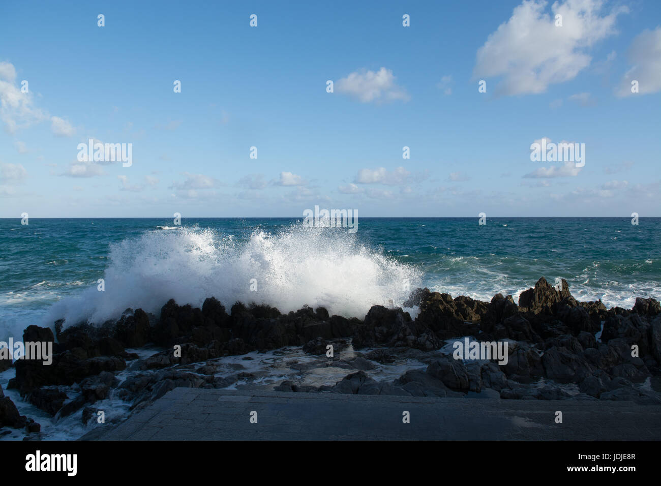 View of the sea storm and cloudly sky, weather condition Stock Photo ...