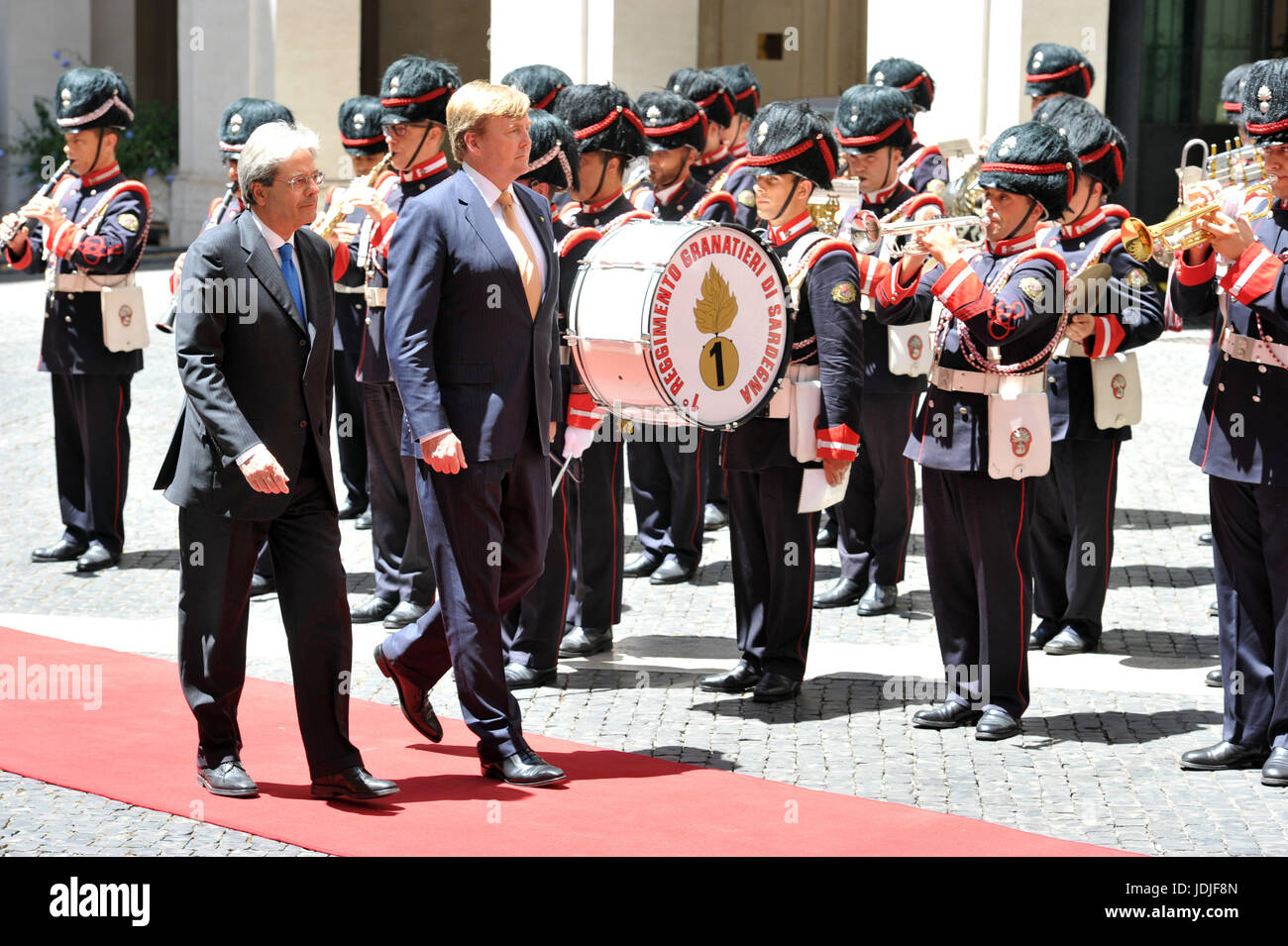 Roma, Visita dei Reali di Olanda . Pictured : Paolo Gentiloni; King ...