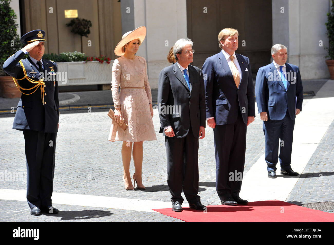 Roma, Visita dei Reali di Olanda . Pictured : Paolo Gentiloni; King ...