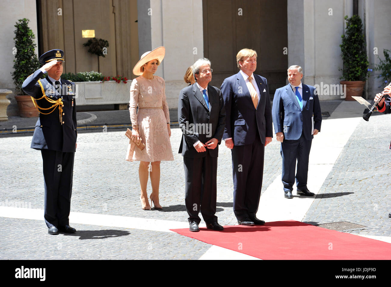 Roma, Visita dei Reali di Olanda . Pictured : Paolo Gentiloni; King ...