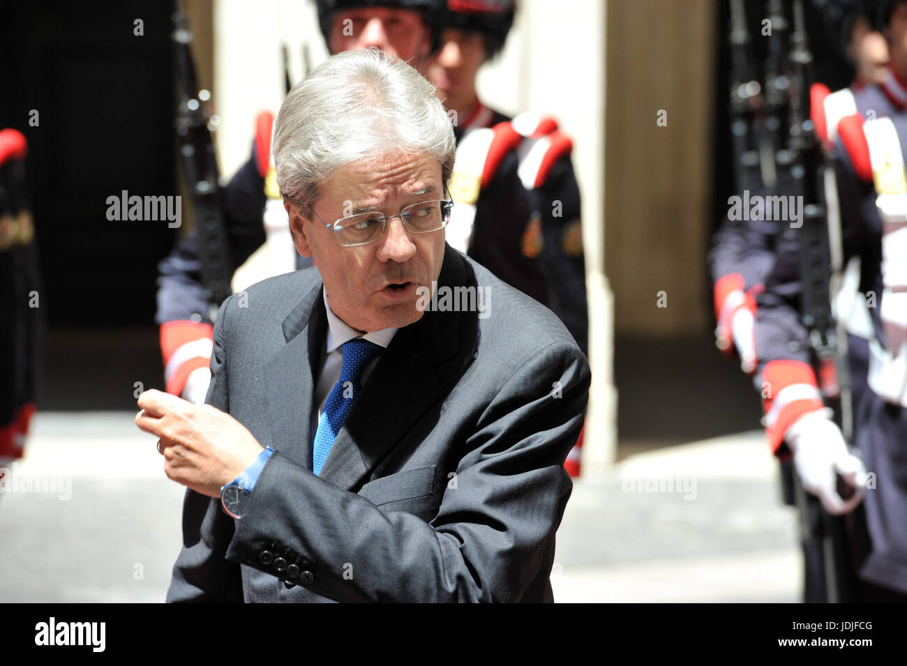 Roma, Visita dei Reali di Olanda . Pictured : Paolo Gentiloni Stock ...