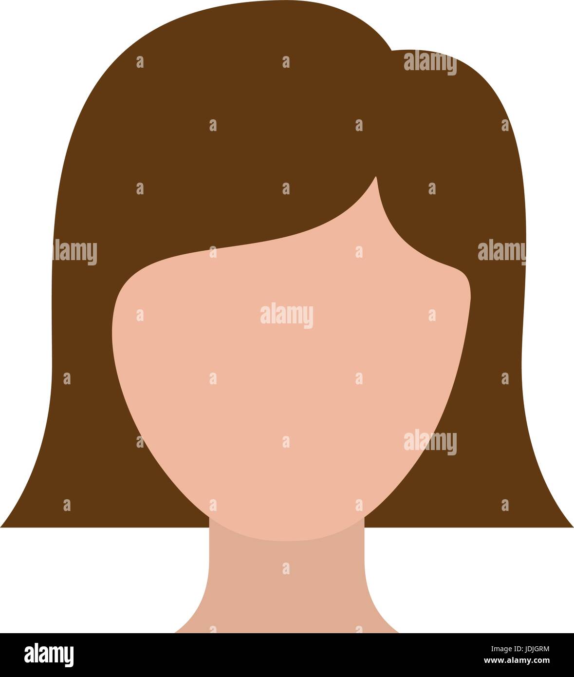 colorful silhouette faceless woman with straight short hair Stock ...