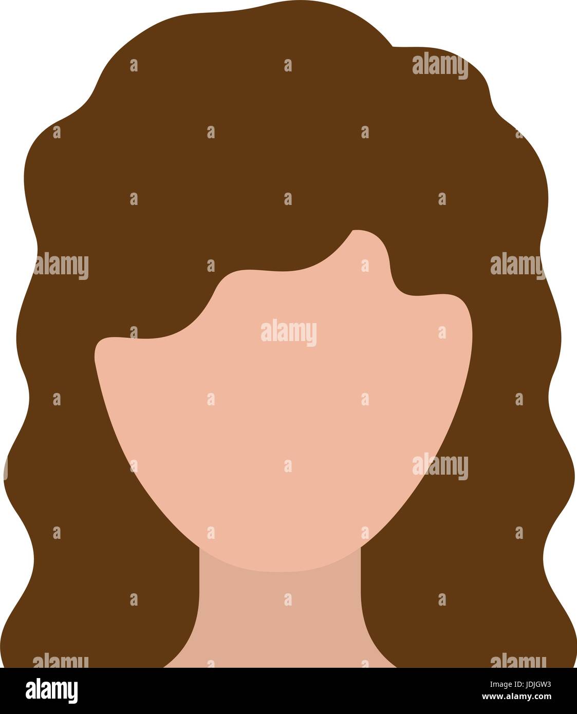 colorful silhouette faceless woman with wavy medium hairstyle Stock ...