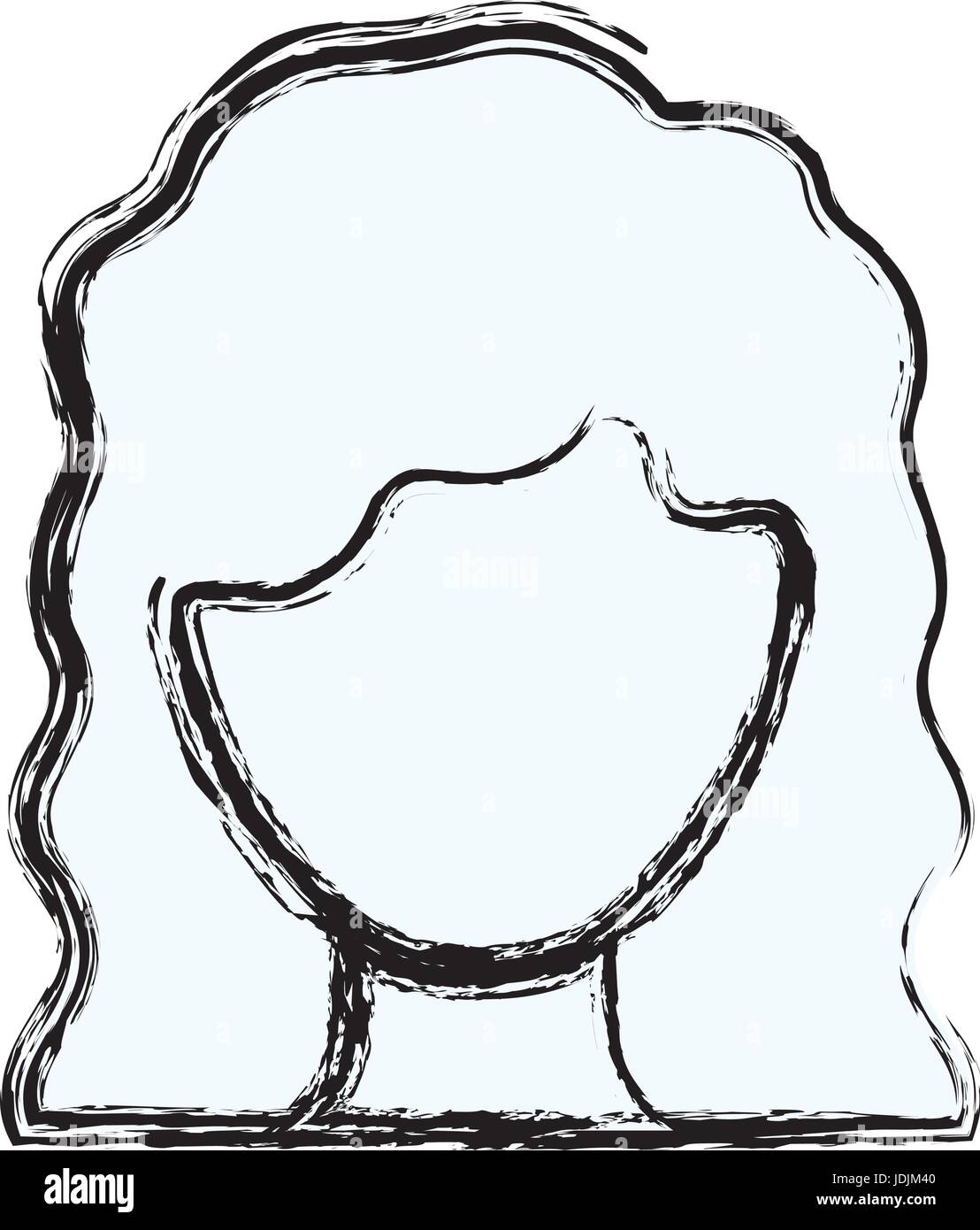 blurred silhouette faceless woman with wavy medium hairstyle Stock ...