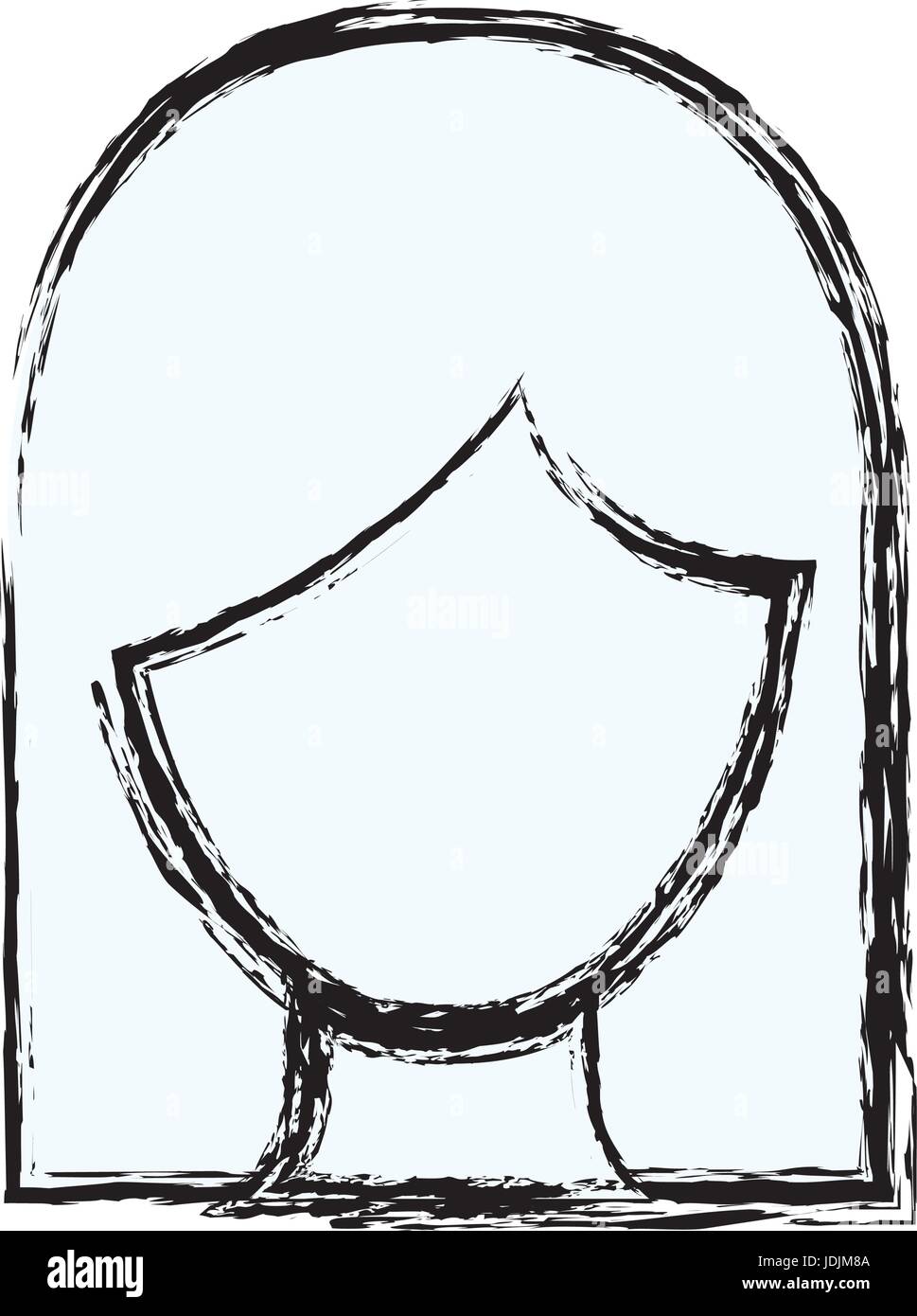 blurred silhouette faceless woman with straight medium hair Stock ...