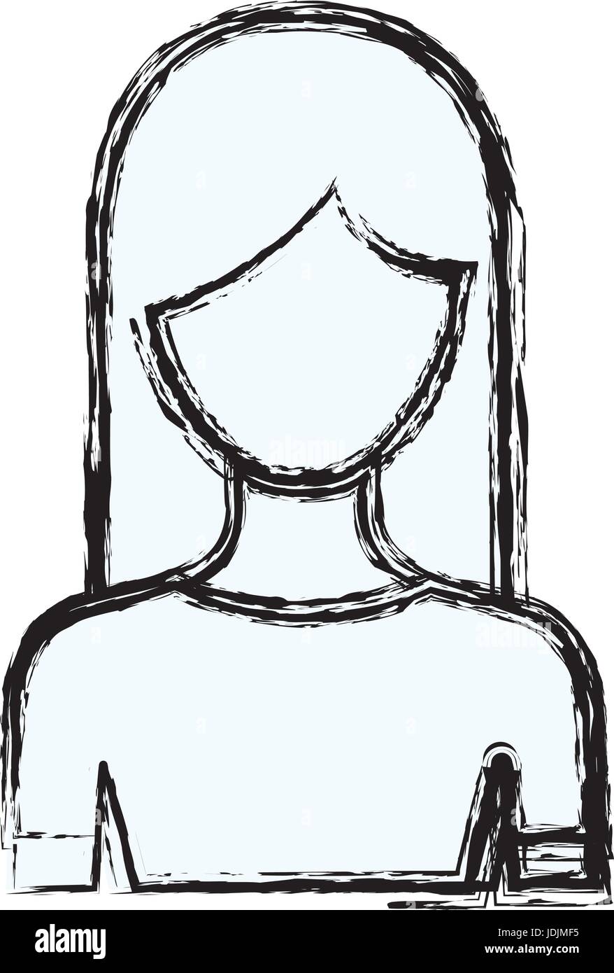 Silhouette drawing faceless half body Stock Vector Images - Alamy