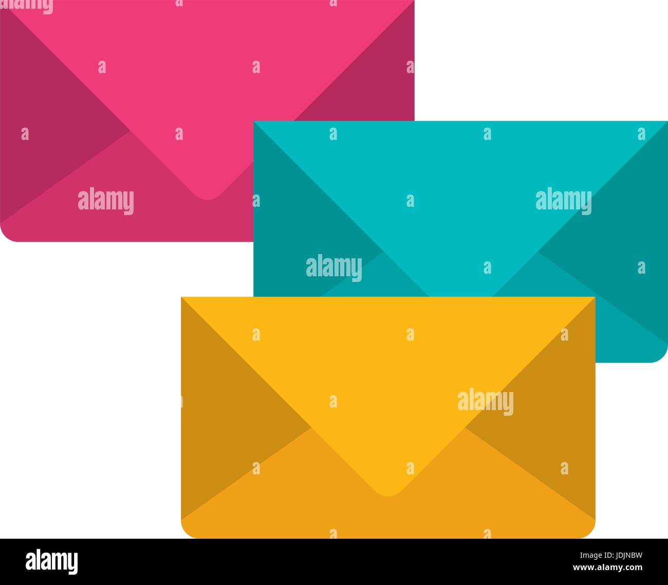 white background with colorful set of envelopes of mail Stock Vector ...