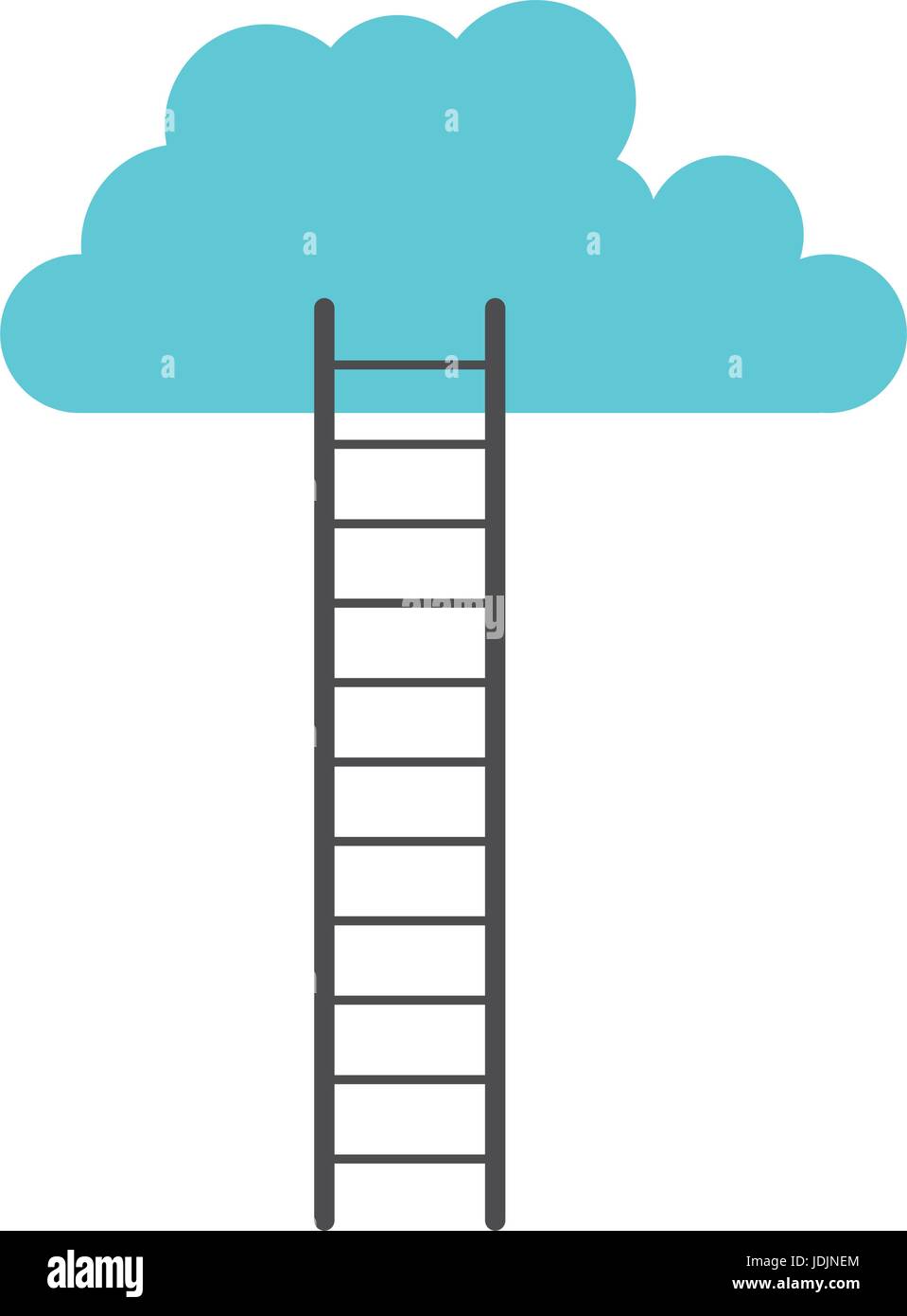 white background with colorful ladder to cloud Stock Vector Image & Art ...