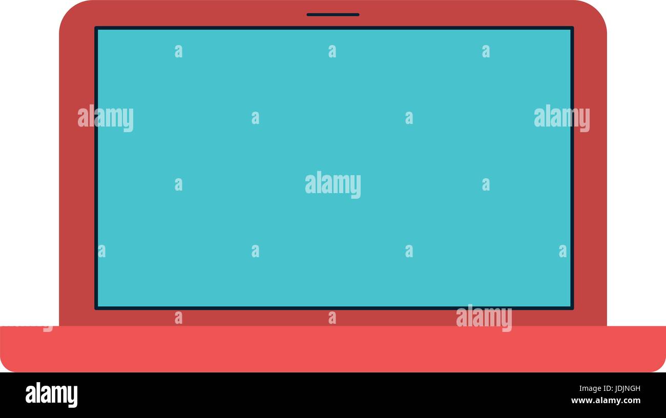 white background with red laptop computer in front view Stock Vector ...