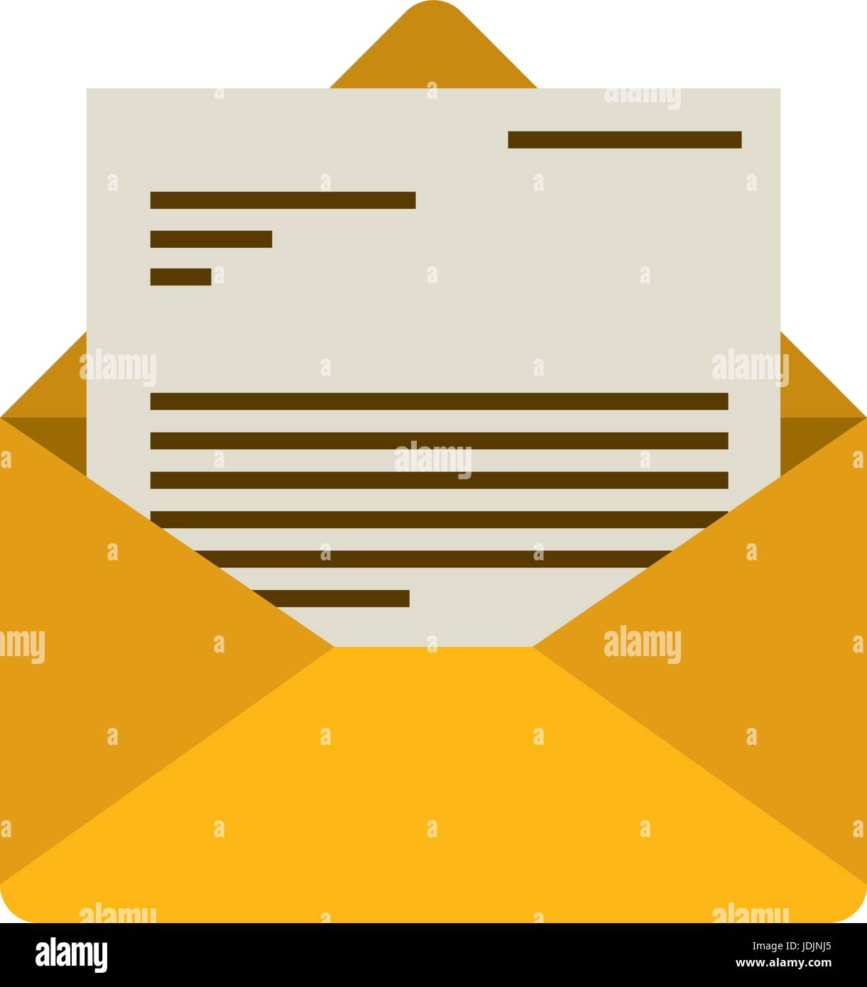 white background with colorful envelope mail opened with letter Stock ...