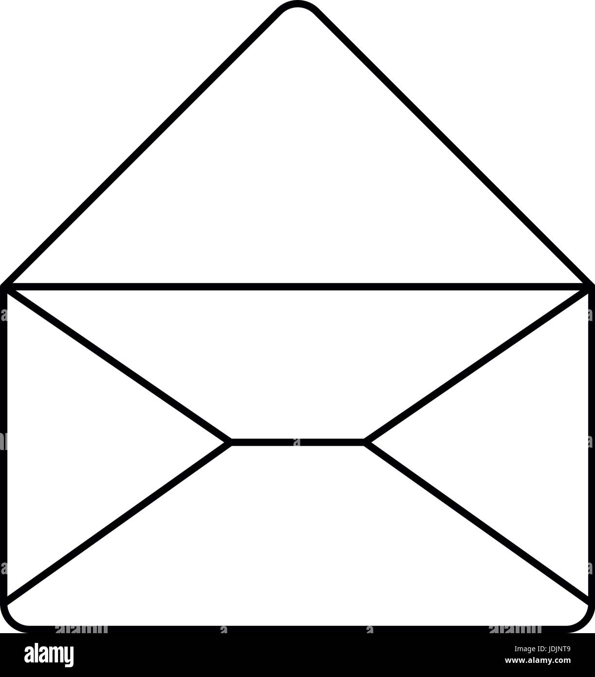White background monochrome silhouette envelope hi-res stock ...