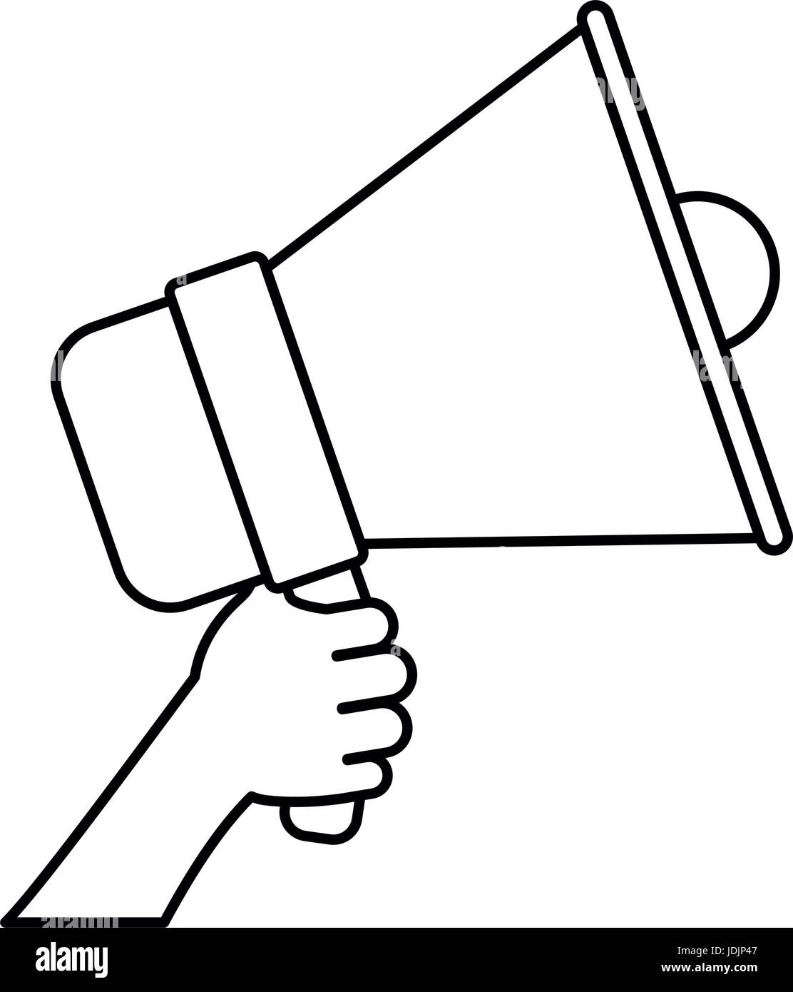 white background with monochrome silhouette of hand holding sound ...