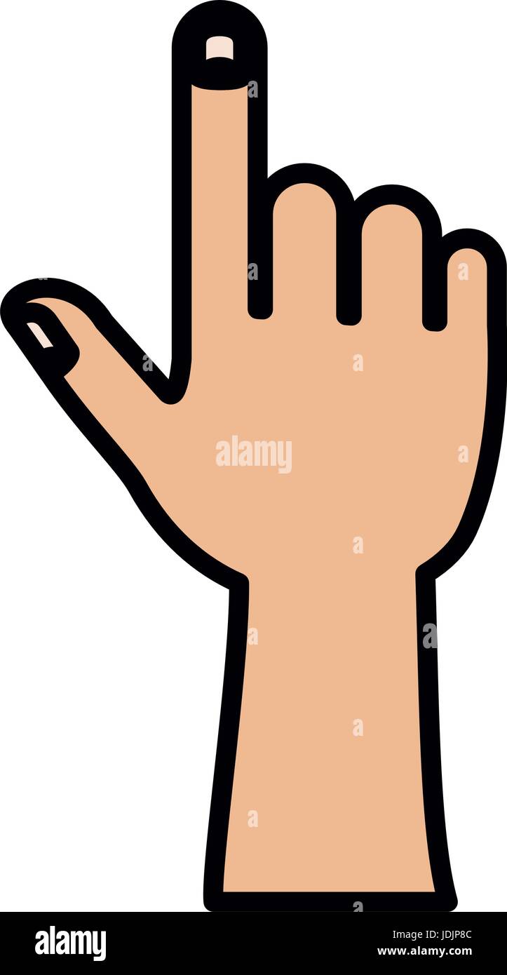 white background with colorful silhouette of right hand gesture with ...
