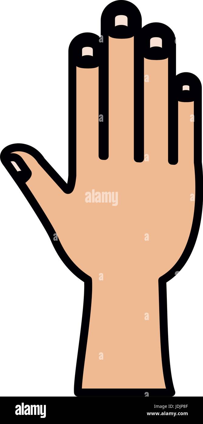 white background with colorful silhouette of right hand with thick ...