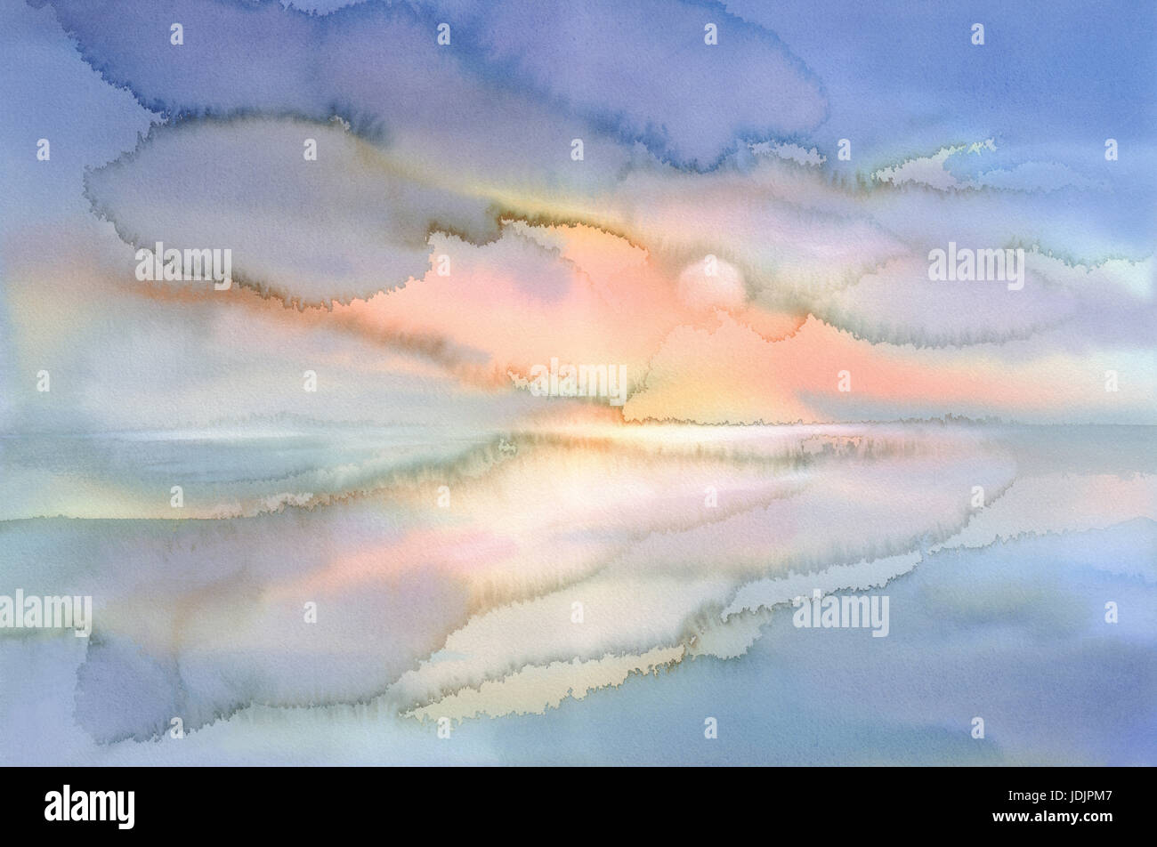 morning mist watercolor Stock Photo - Alamy