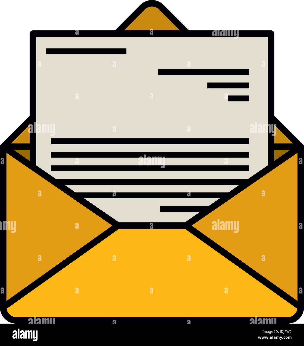 white background with colorful silhouette of envelope mail opened with ...