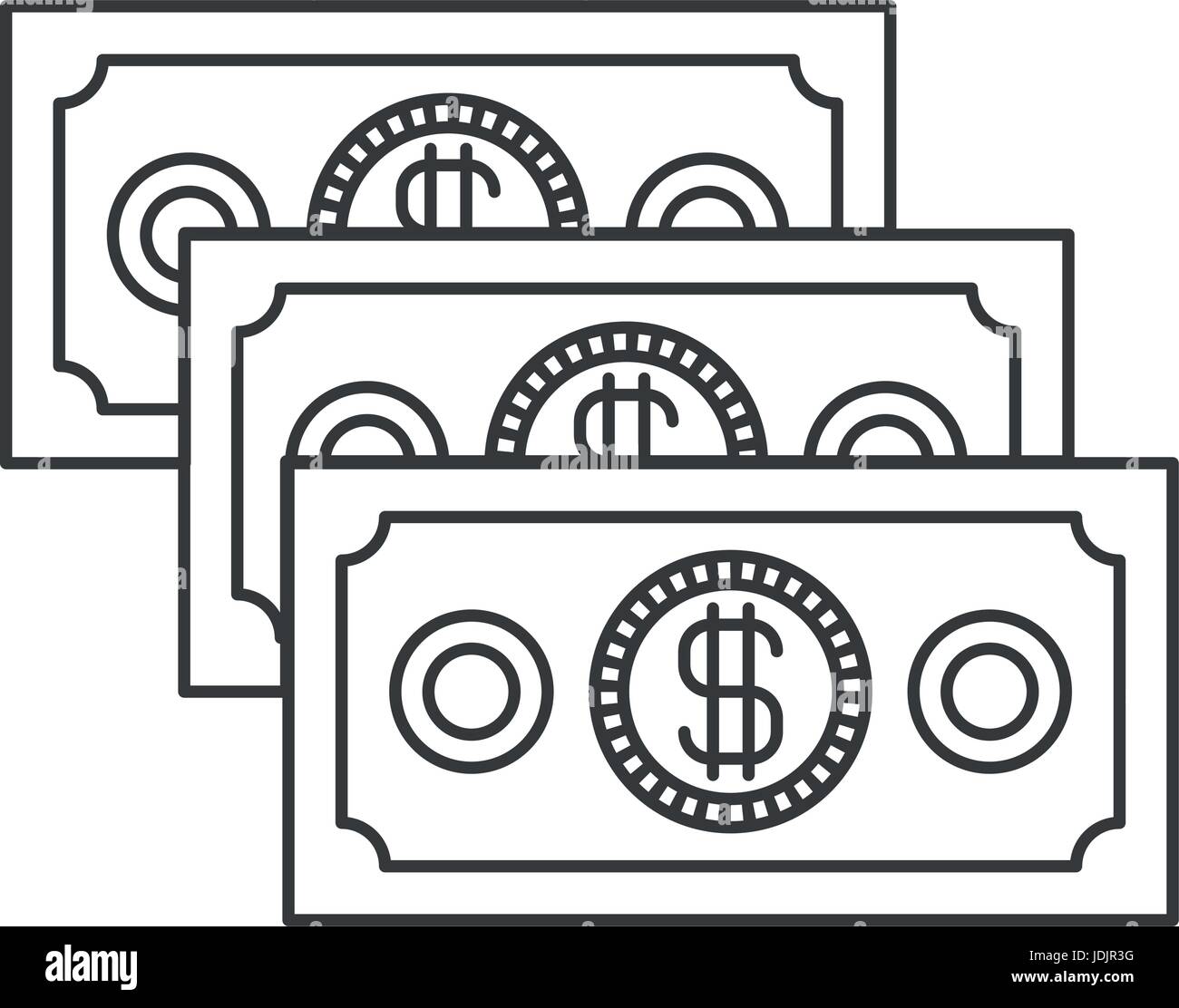 monochrome silhouette of money bills set Stock Vector Image & Art - Alamy