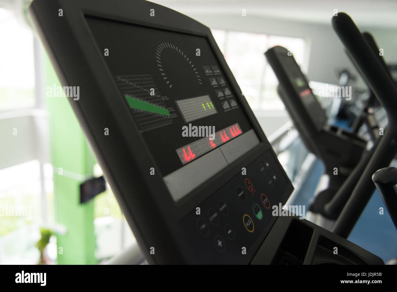 Modern Gym Room Fitness Center With Equipment And Machines Stock Photo ...