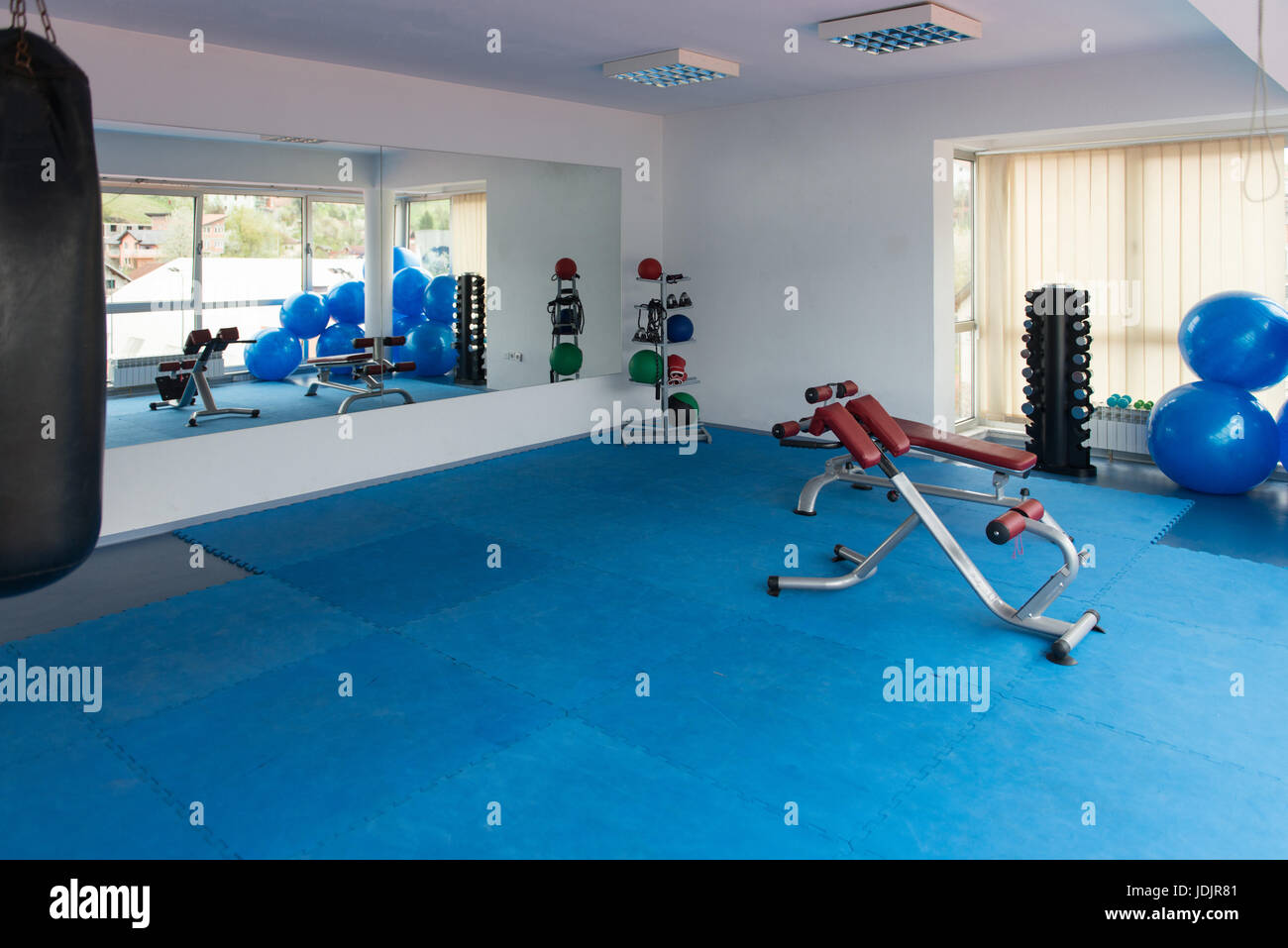 Equipment And Machines At The Modern Gym Room Fitness Center Stock ...