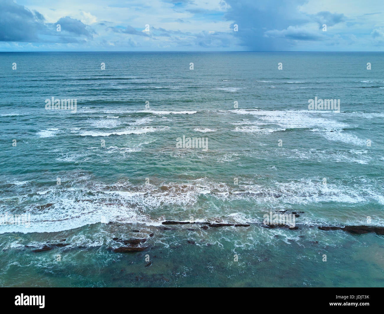 Ocean scape with clouds panoramic view. Natural sea background Stock ...